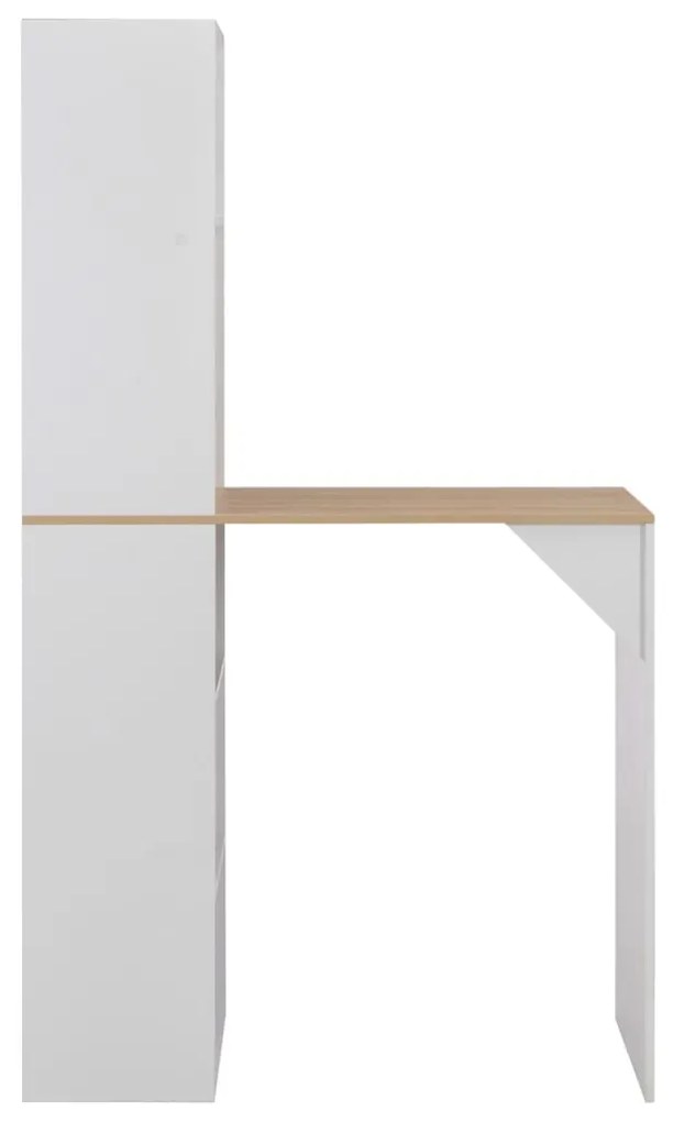 Barový stůl se skříní bílý 115 x 59 x 200 cm 280230