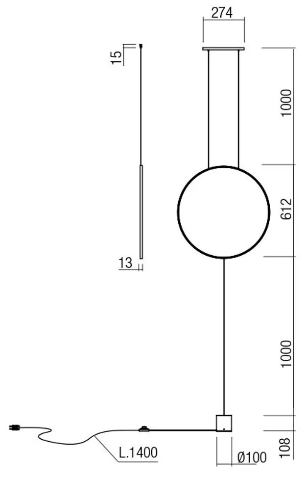 Redo 01-2196 závěsné LED svítidlo Slick matně zlaté, 19W, 3000K, ø61cm