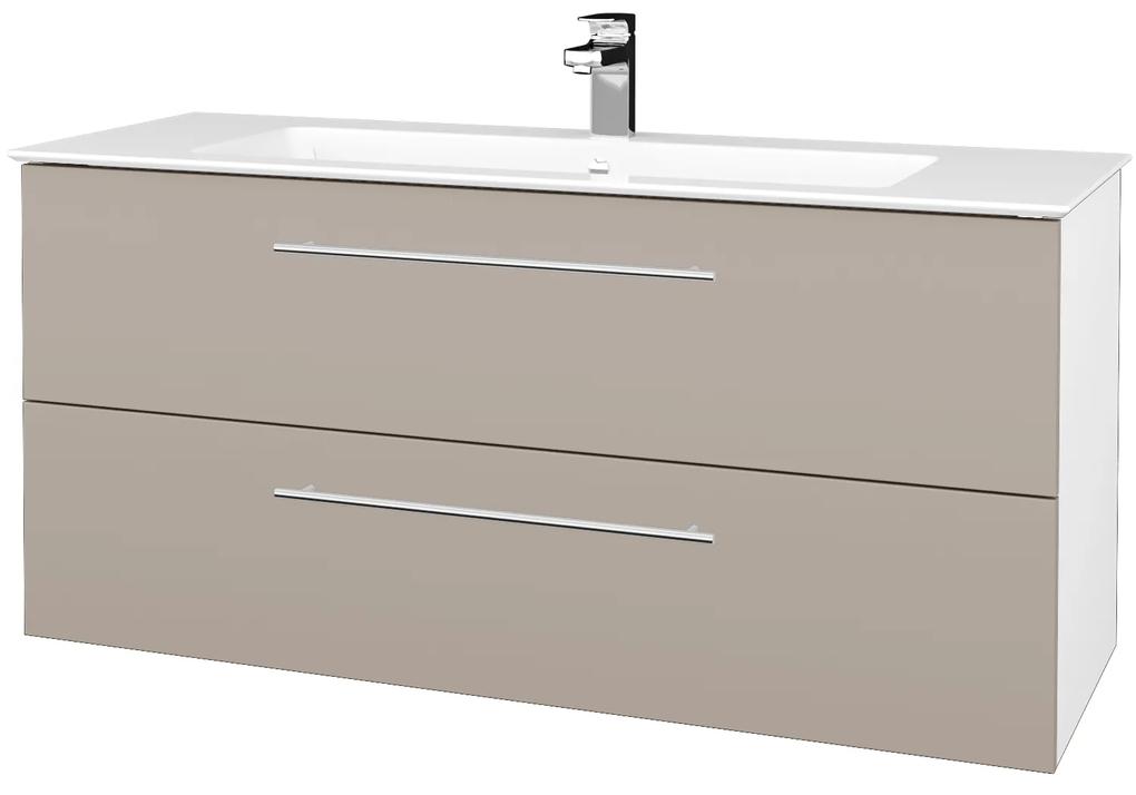 Dřevojas Koupelnová skříň GIO SZZ2 120 Varianta: N01 Bílá lesk / Úchytka T06 / D03 Cafe