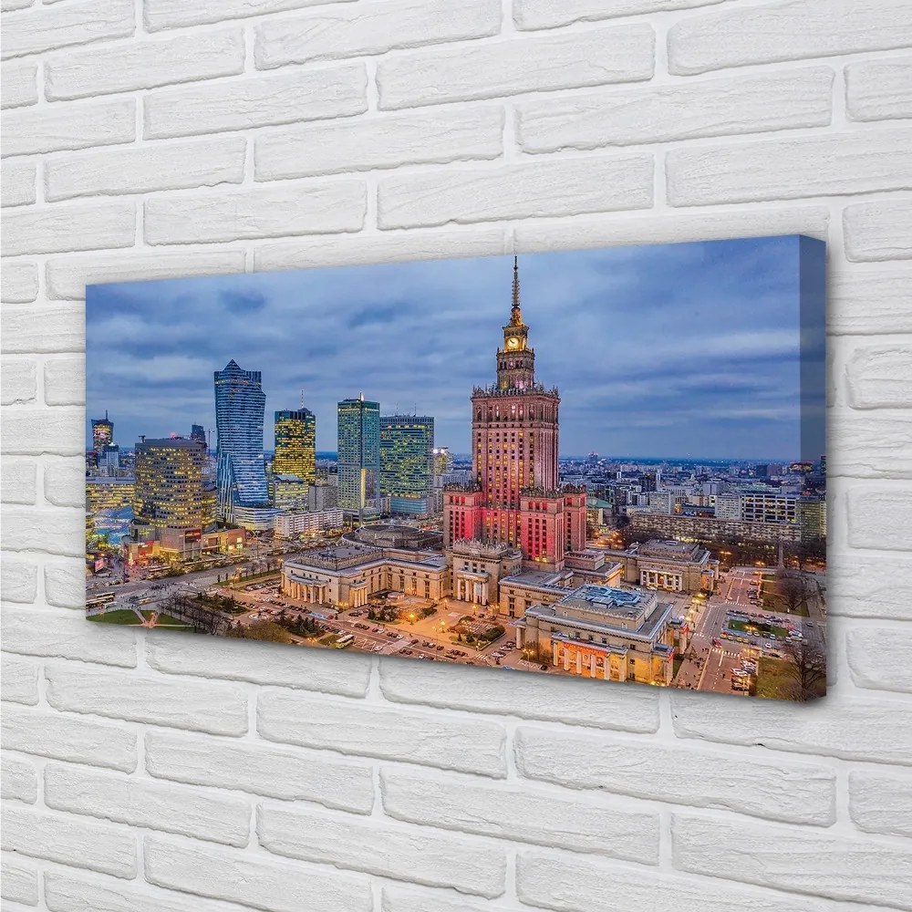 Obrazy na plátně Warsaw Panorama západu slunce 100x50 cm