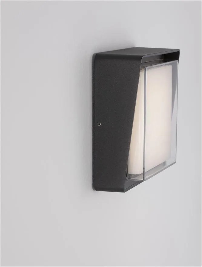 NV 9492550 Venkovní nástěnné svítidlo CAPE antracitový hliník matný akryl a čiré sklo LED 10W 3000K 220-240V 112st. IP65 - NOVA LUCE