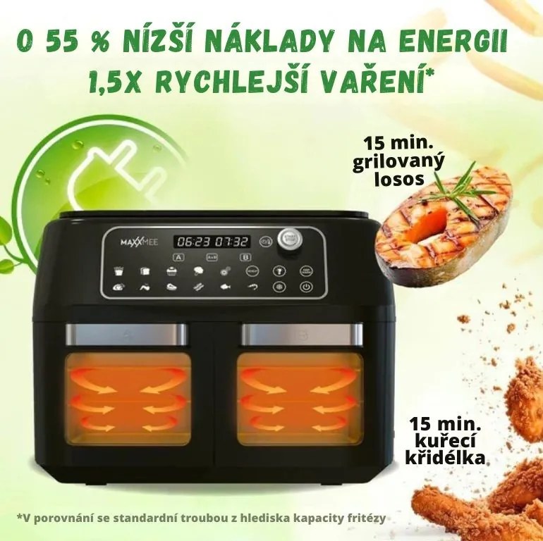 GourmetMaxx Dvojitá horkovzdušná fritéza MaxxMee DUAL 05535