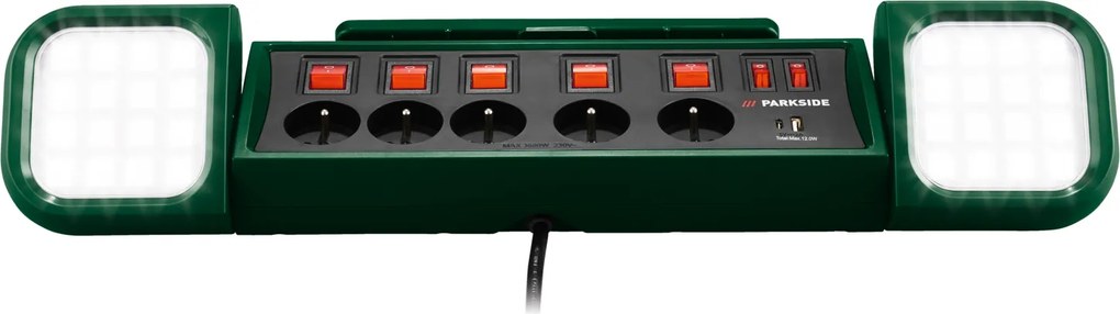 Parkside® Pracovní LED svítidlo se zásuvkovou lištou Pasd 3680 A1