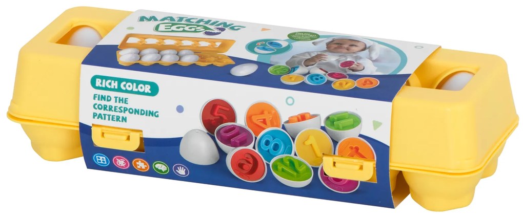 Creative Corner Vzdělávací třídička puzzle odpovídá tvarům čísla vejce 12ks