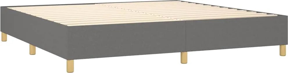 Box spring postel s matrací a LED tmavě šedá 200x200 cm textil 3135622