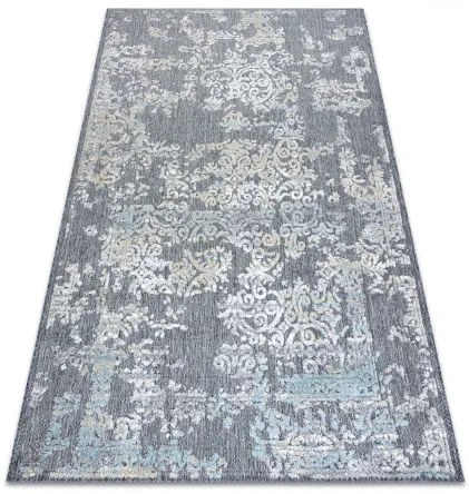Koberec Strukturální SOLE D3812 Ornament - ploché tkaní šedá / béžový