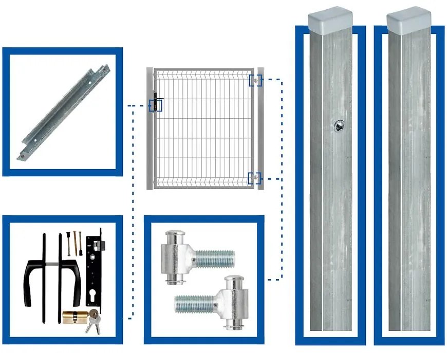3D PLOTOVÁ BRANKA PRAVÁ, KOMPLETNÍ SOUPRAVA - VČETNĚ SLOUPKŮ A PŘÍSLUŠENSTVÍ WGFUR-T000370