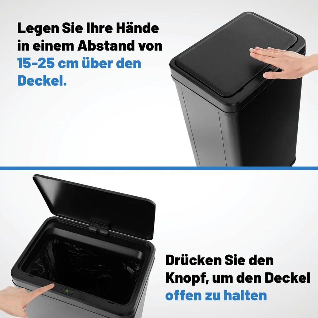 Costway Odpadkový koš z nerezové oceli 50 l odpadkový koš s automatickým