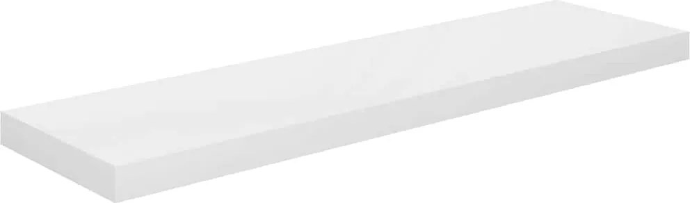 Plovoucí nástěnné police 4 ks lesklé bílé 90x23,5x3,8 cm MDF 323756