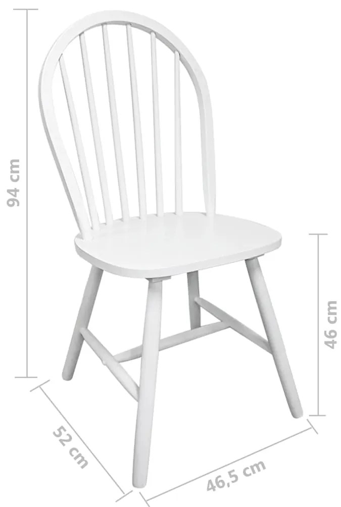 Jídelní židle 4 ks bílé masivní kaučukovníkové dřevo - Default Title