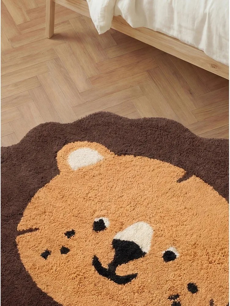 Oranžový/hnědý pratelný/ručně tkaný bavlněný dětský koberec 112x120 cm Snuggle Lea – Hanse Home