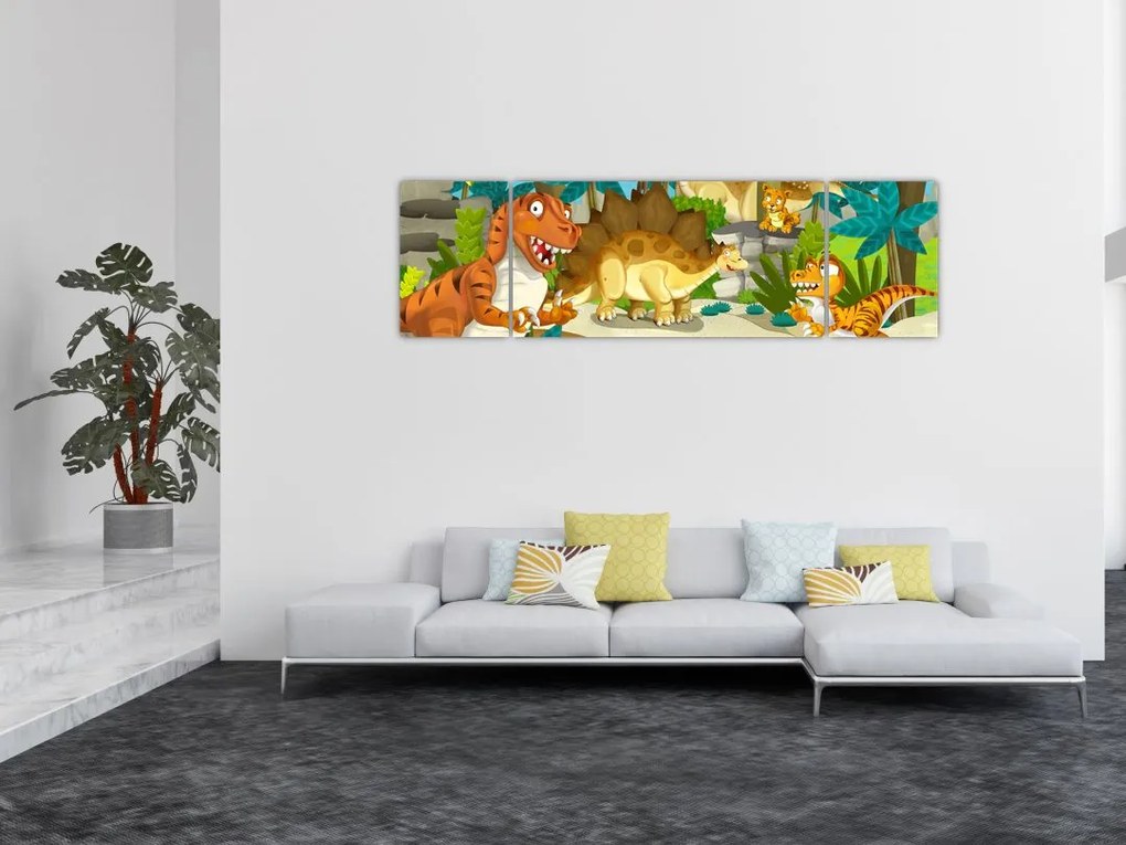 Obraz - Dinosaurie (170x50 cm)