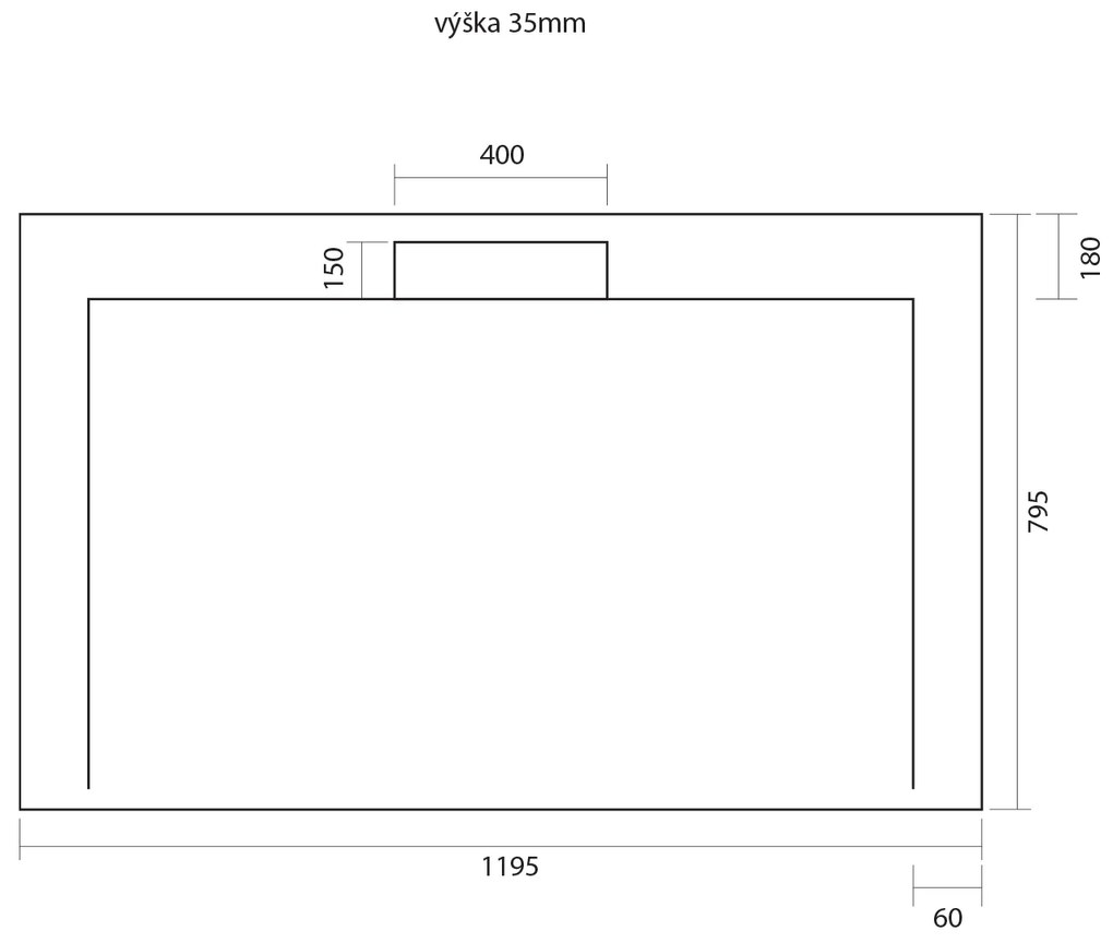 Gelco, IRENA sprchová vanička z litého mramoru, obdélník 120x80x3,5cm, HI12080