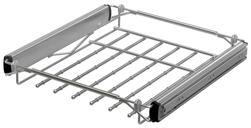 In-Design Věšák na kravaty plnovýsuv tlumené zavírání stříbrný Šířka koše (mm): 400 mm, Minimální nastavitelná šířka: 450 mm, Maximální nastavitelná šířka: 600 mm