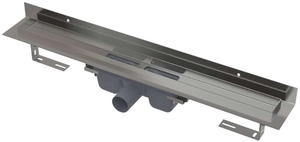 Alca - Sprchový žlab Wall 55 cm, s okrajem pro plný rošt a s pevným límcem ke stěně, nerez APZ16-550
