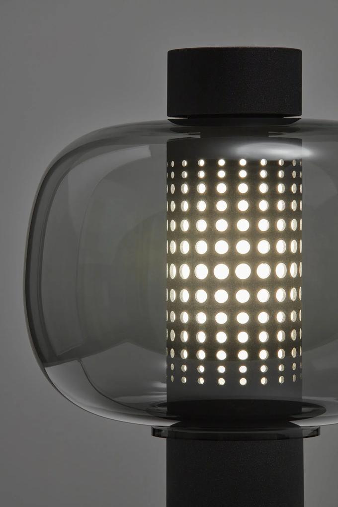 Designová lampa Brokis Bonbori Small PC1164 Povrch Montury: šedá metalická, Barva skla: Šedá kouřová - transparentní sklo, Povrchová úprava skla: CASAMBI CBU-TED
