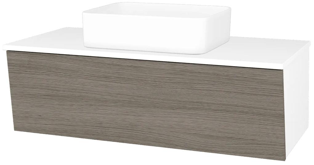 Dřevojas Koupelnová skříň INVENCE SZZ 100 (umyvadlo Joy) Varianta: L01 Bílá vysoký lesk / D01 Beton
