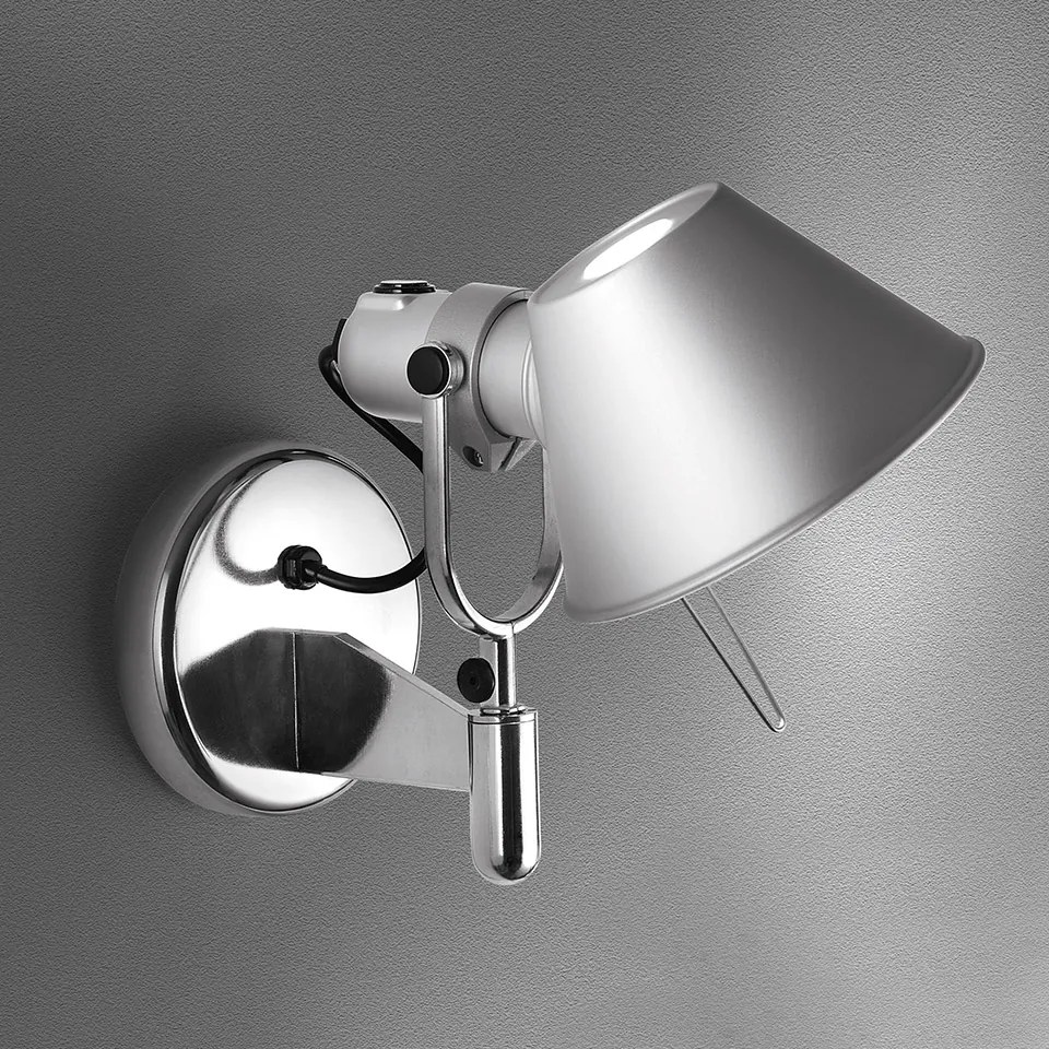 Artemide A029250 Tolomeo Faretto Halo, nástěnné designové svítidlo s vypínačem, max. 1x12W LED E27, hliník