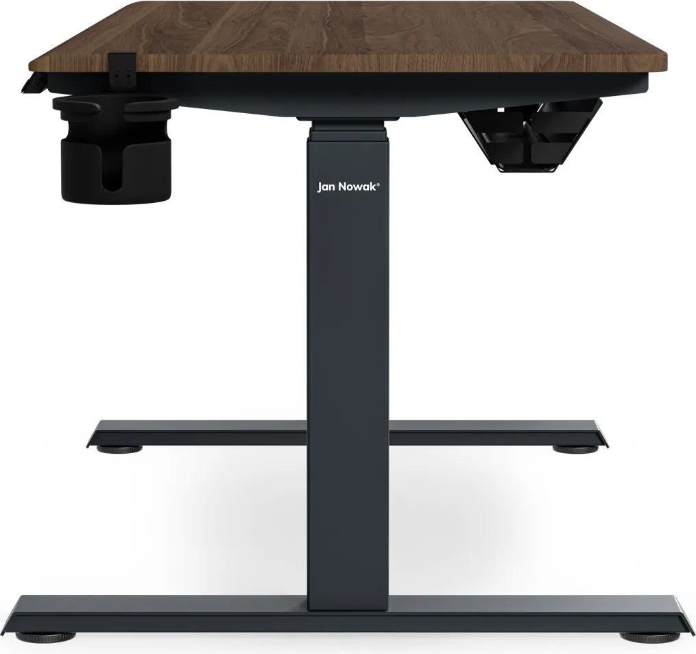 Elektrický stůl s regulací výšky ergonomický antracitový/ořech,1200x600 mm: ARIA