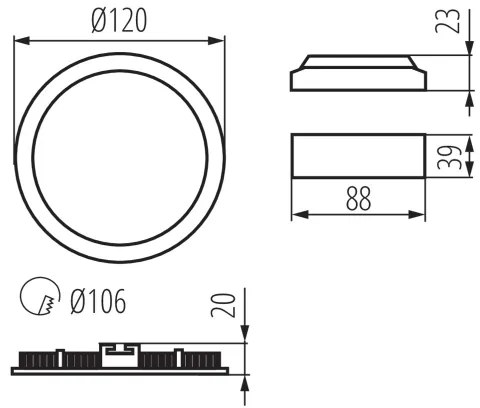 Kanlux 33562 - LED Koupelnové podhledové svítidlo ROUNDA LED/6W/230V IP44 černá