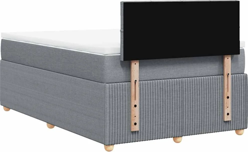 Box spring postel s matrací světle šedá 120 x 200 cm textil 3287423