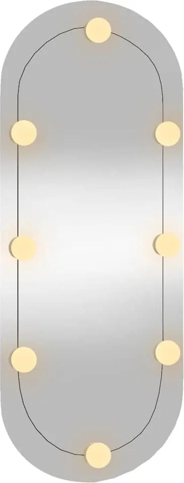 Nástěnné zrcadlo s LED osvětlením 30 x 70 cm sklo oválné 3189161