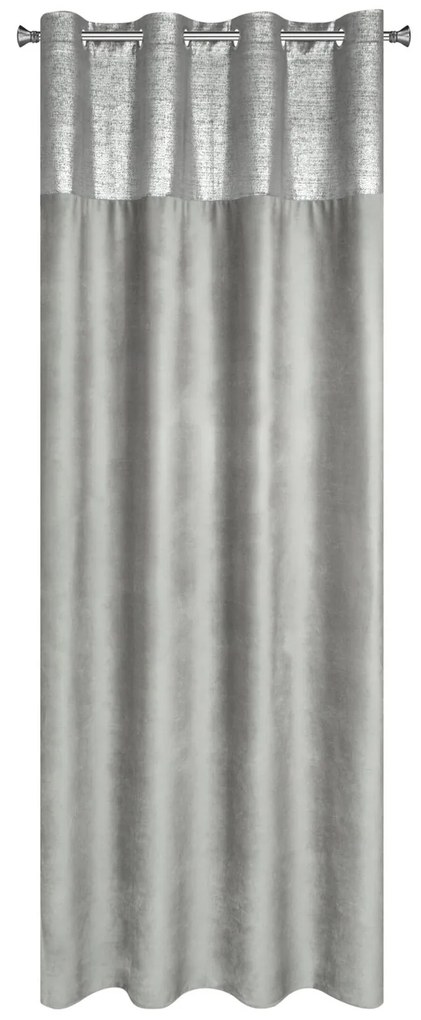 ZATEMŇOVACÍ ZÁVĚS NA KROUŽCÍCH PERI 140X250 CM STŘÍBRNÁ