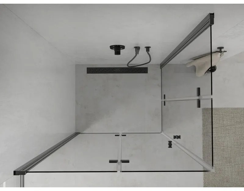 Mexen Lima Duo skládací sprchový kout 100 x 90 cm, Průhledné, Černá - 856-100-090-70-00-02