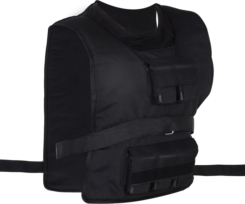 HOMCOM tréninková vesta 30 kg zátěžová vesta pro silový trénink nastavitelná oxford a železo černá 36x52cm