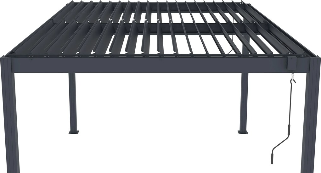 Bioklimatická pergola G21 Austin 4x3 m, antracitová hliníková