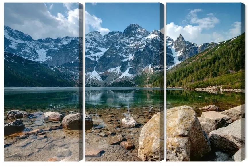 Vícedílný obraz Morskie Oko V Tatrách 3D Nedostatek Nedostatek Přírodní plátno 150x100