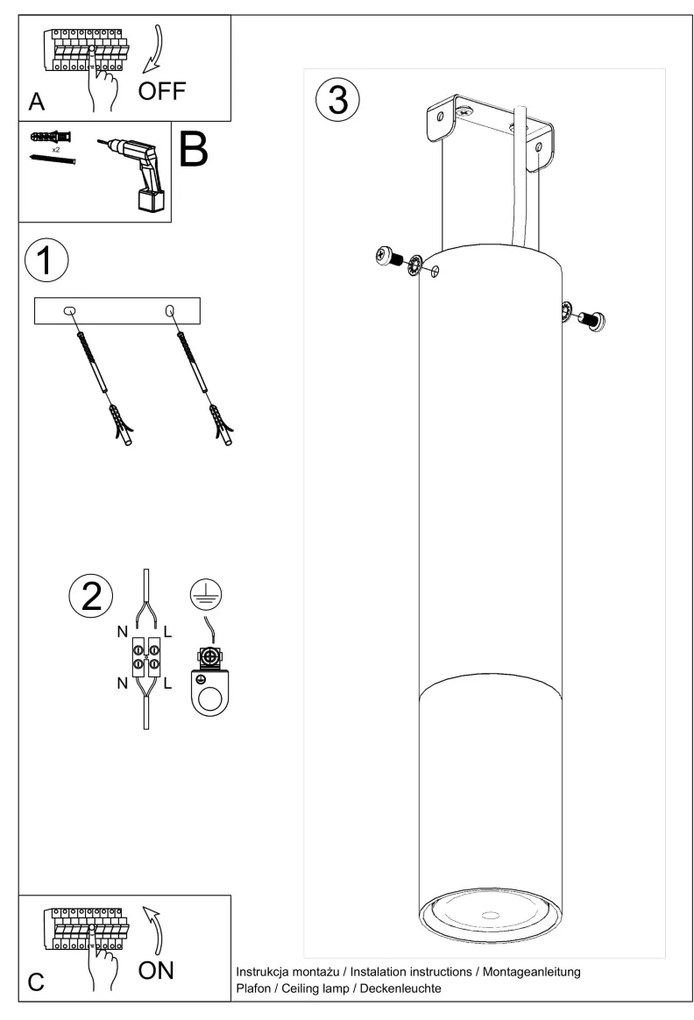 Sollux Lighting Stropní svítidlo LOOPEZ Černá/chromové