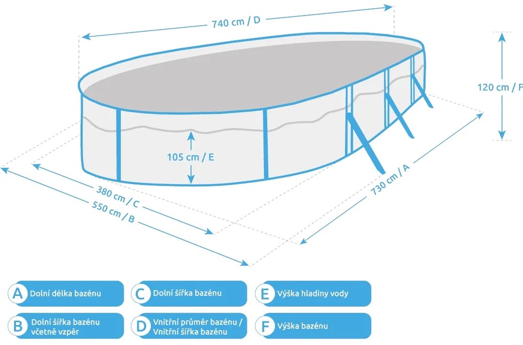 Marimex | Bazén Marimex Orlando Premium DL 3,66x7,32x1,22 m bez příslušenství | 10340265