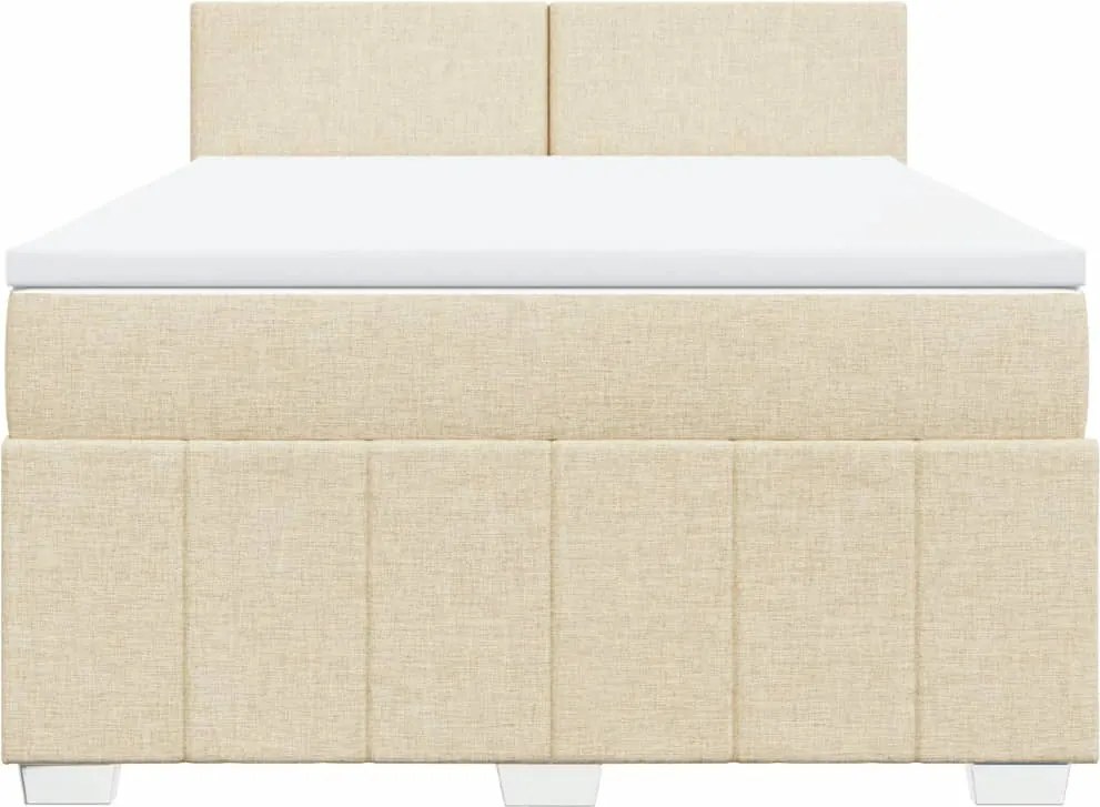Box spring postel s matrací krémová 140x190 cm textil 3287061