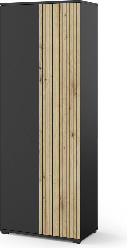 Eka Šatní skříň JOEY 70 cm, Černá/Dub Artisan
