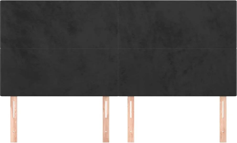 Čelo postele černé 200x5x118/128 cm sametové 3116120