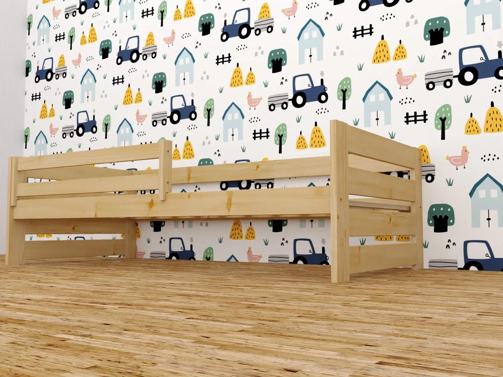 Vomaks Dětská postel DP 025 se zábranou Rozměr: 80 x 200 cm, Barva: surové dřevo