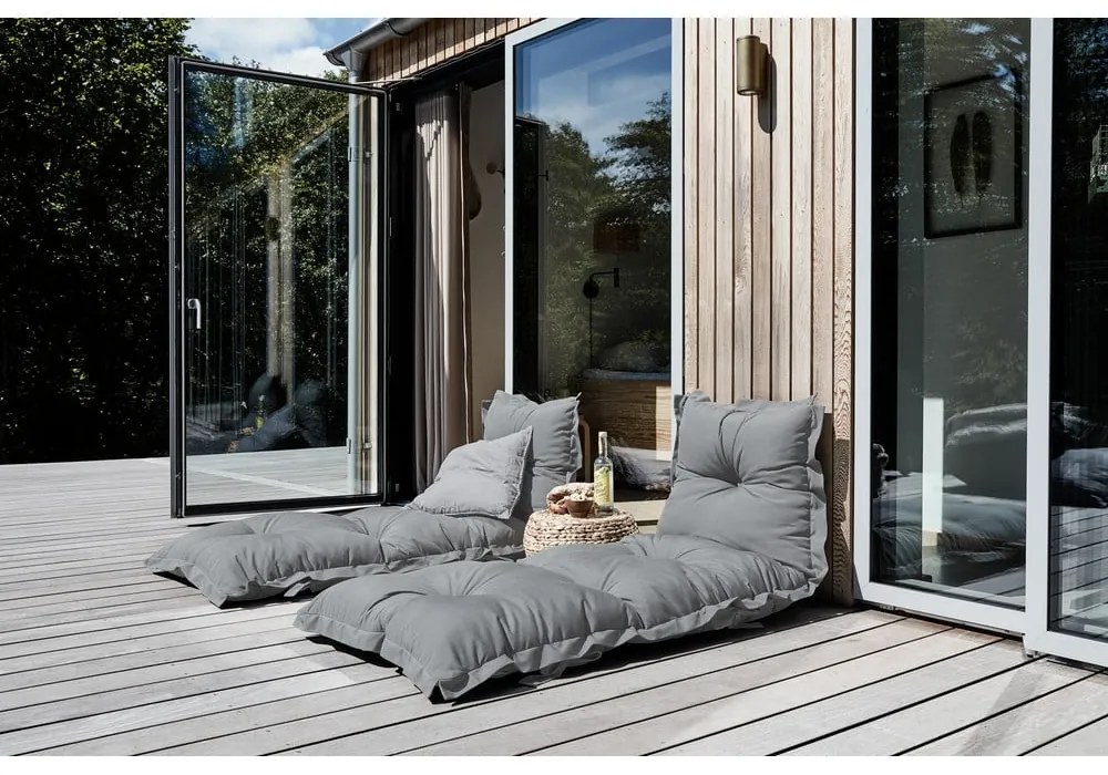 Tmavě šedý variabilní futon vhodný do exteriéru Karup Design OUT™ Sit&amp;Sleep Dark Grey
