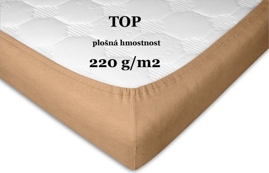 DADKA Froté prostěradlo světle hnědé Rozměr 120x220x20