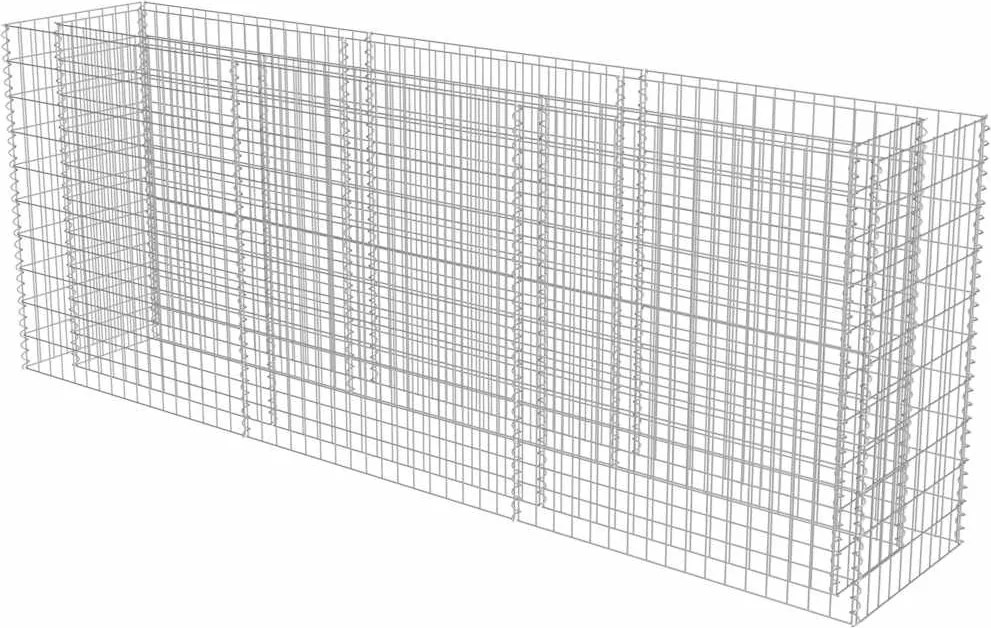 Gabionový vyvýšený záhon pozinkovaná ocel 270 x 50 x 100 cm 143562