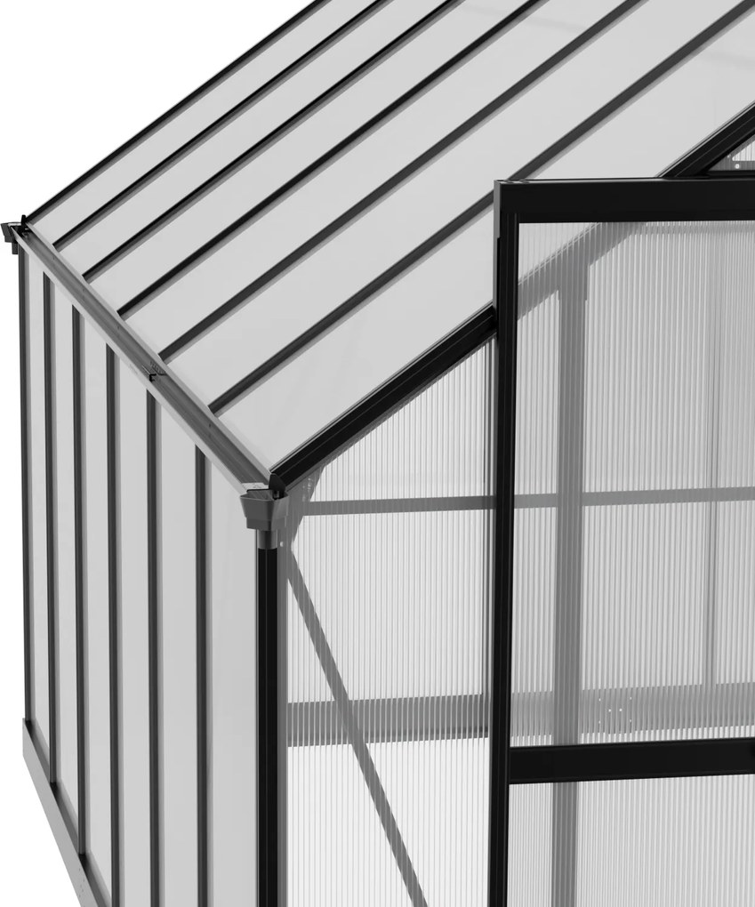Skleník 240 x 244 x 371 cm, zesílená konstrukce, polykarbonát 6 mm