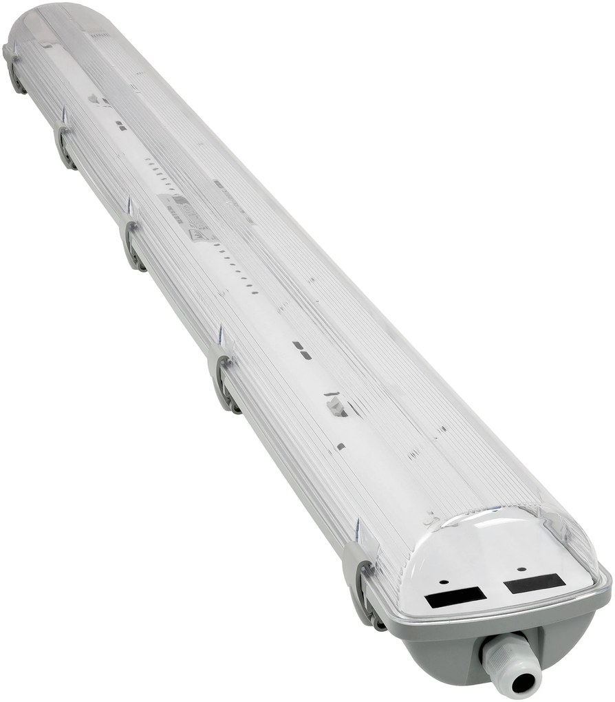 BERGE Hermetické svítidlo + 2x LED trubice - T8 - 120cm - 18W - teplá bílá - SADA
