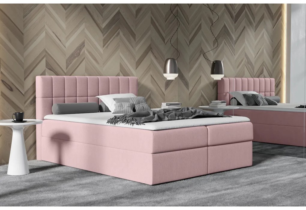 Čalouněná postel boxspring KARDAMON + topper, 160x200, soro 61