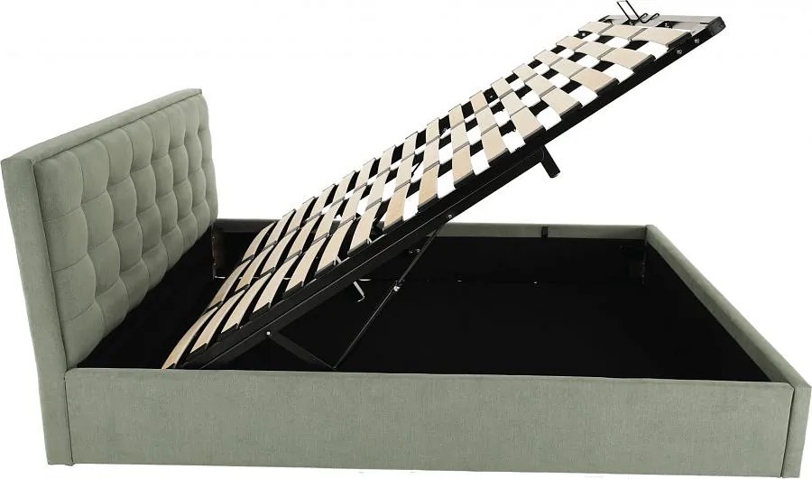 Tempo Kondela Čalouněná postel ELSIE 180x200, s úložným prostorem, mentolová