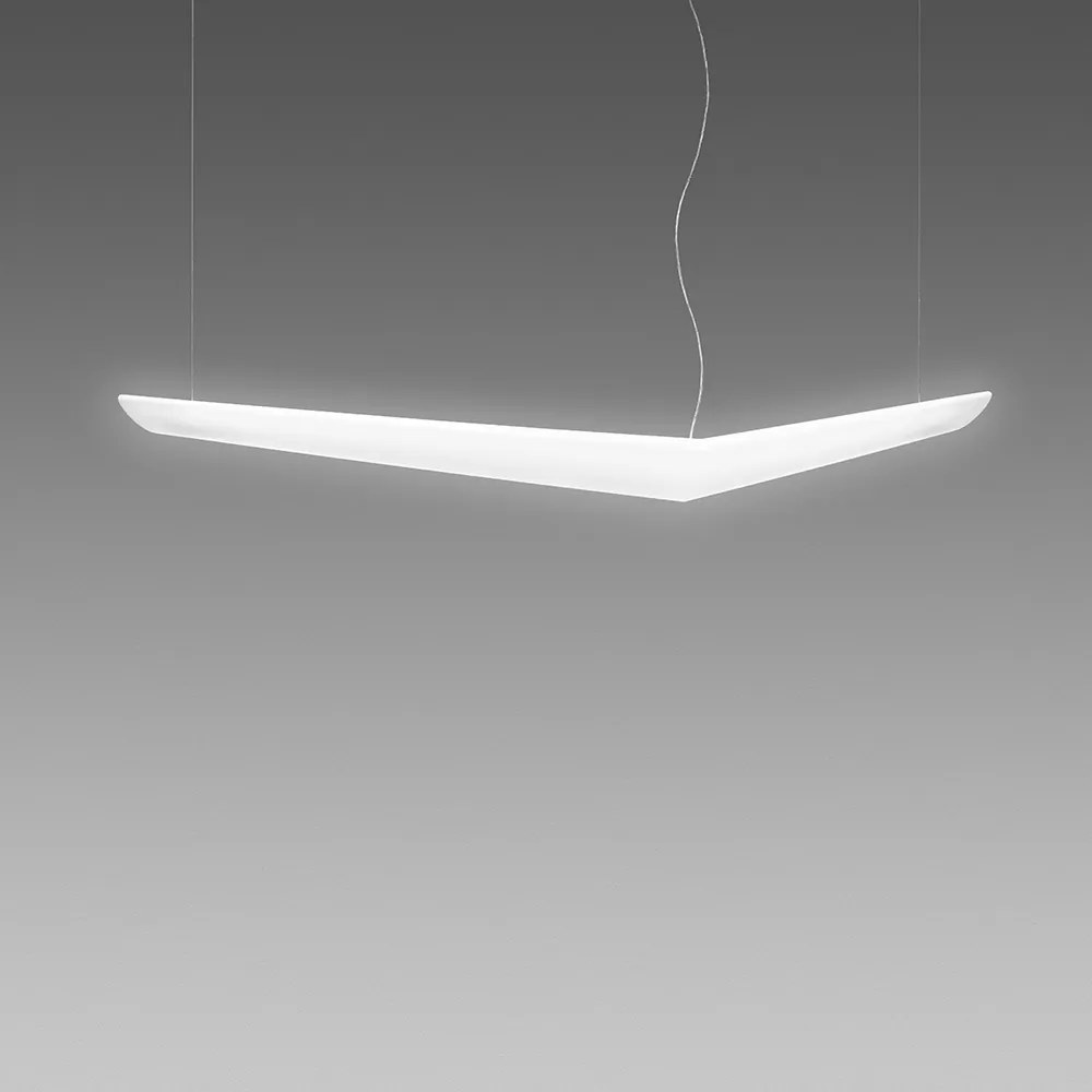 Artemide Mouette Asymmetrica, závěsné designové svítidlo, 80W LED 3000K stmívatelné DALI, 195cm, délka závěsu 190cm
