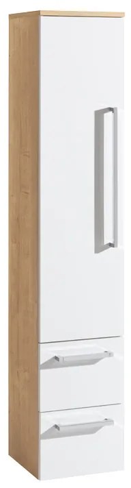 Mereo Mereo, Bino, koupelnová skříňka vysoká 163 cm, levé otevírání, bílá, bílá/dub, CN677