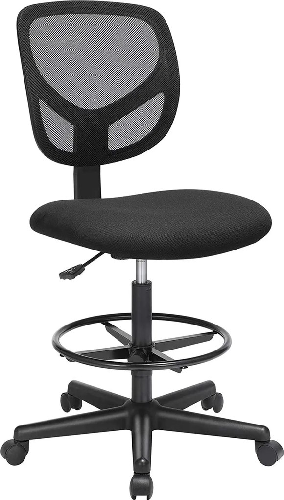 Síťová kancelářská židle, otočná židle s výškou sedáku 55-75 cm, černá