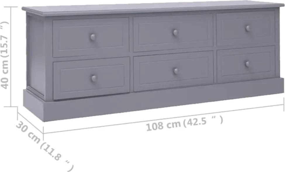 vidaXL TV stolek 108 x 30 x 40 cm masivní dřevo pavlovnie [338526] Barva: Bílá