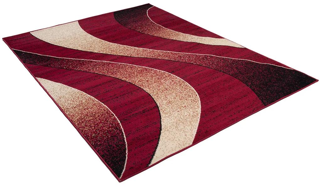 Chemex Moderní koberec Tap - vlnky 5 - červený Rozměr koberce: 120x170 cm