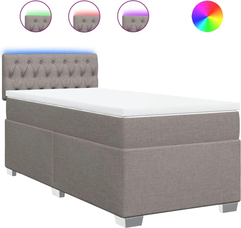 Box spring postel s matrací taupe 100 x 200 cm textil 3288110